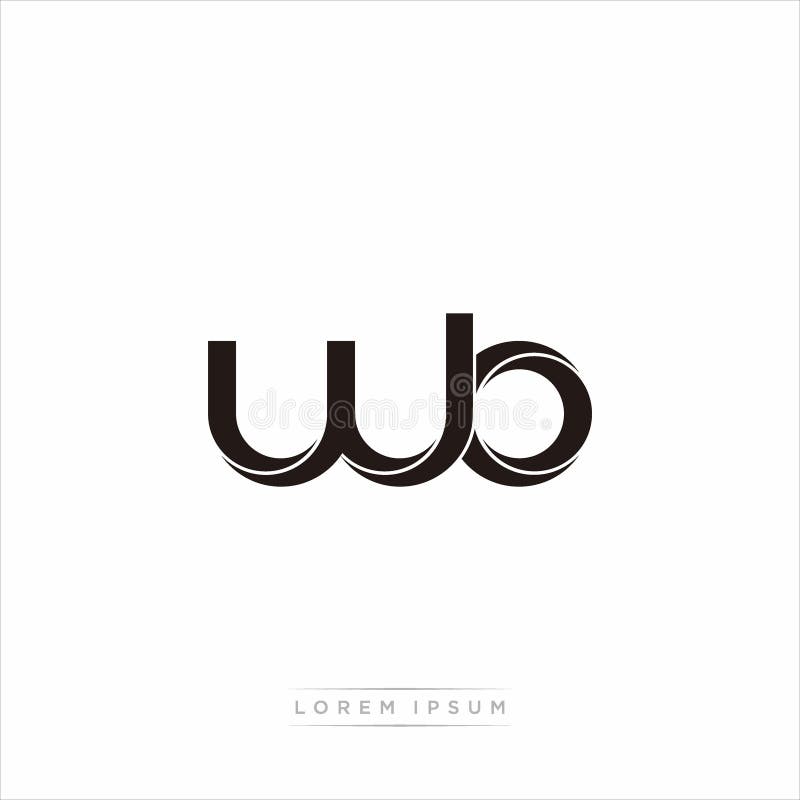 WB W B White Letter Logo Design With Circle Background. Stock Vector ...