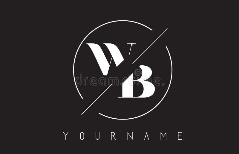 WB Letter Logo with Cutted and Intersected Design Stock Vector ...