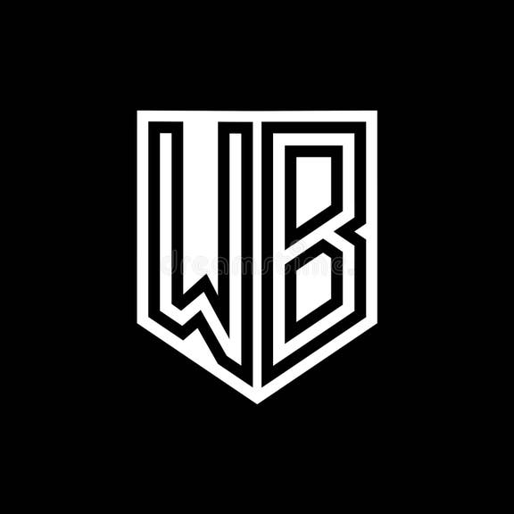 WB Logo Monogram Shield Geometric Black Line Inside White Shield Color ...