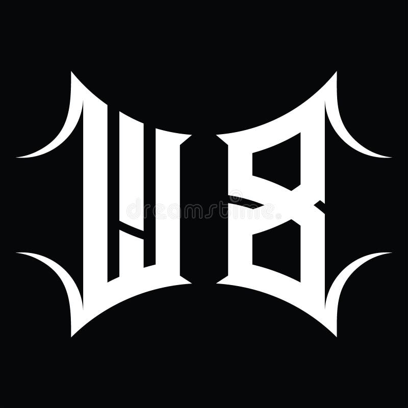 WB Logo Monogram with Abstract Shape Design Template Stock Vector ...