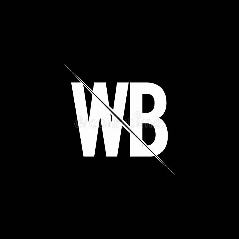 WB Logo Monogram with Slash Style Design Template Stock Vector ...