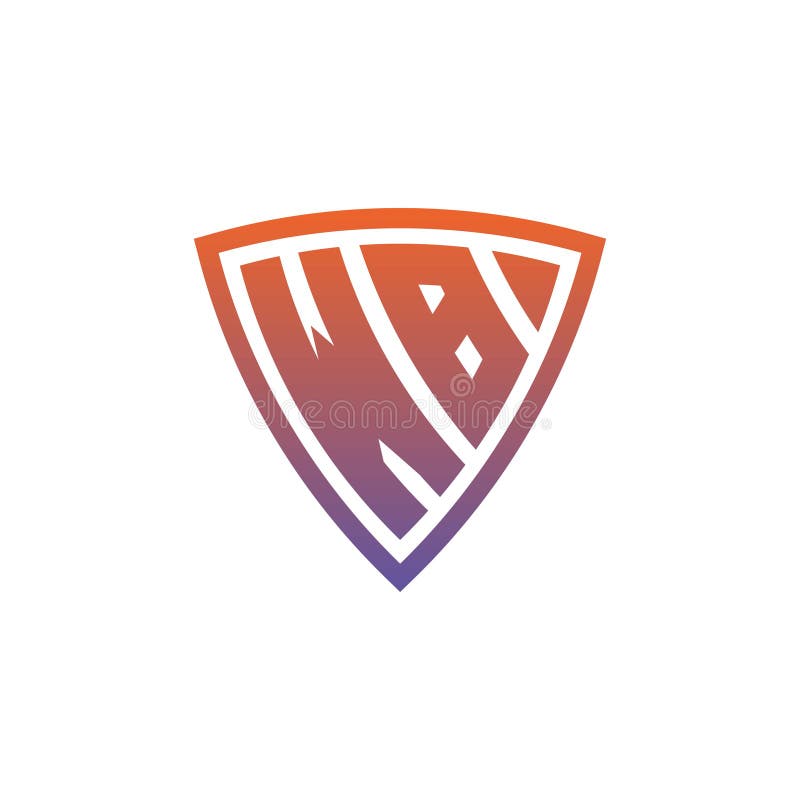 WB Logo Shield Monogram Gradient Style Design Stock Vector ...