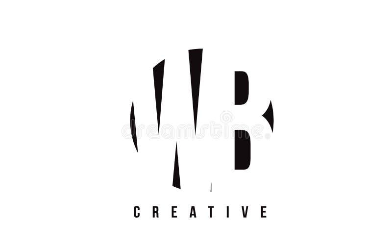 WB W B White Letter Logo Design with Circle Background. Stock Vector ...