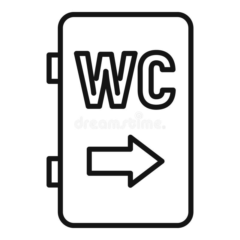 Wc Direction Icon Outline Vector. Toilet Restroom Stock Illustration ...