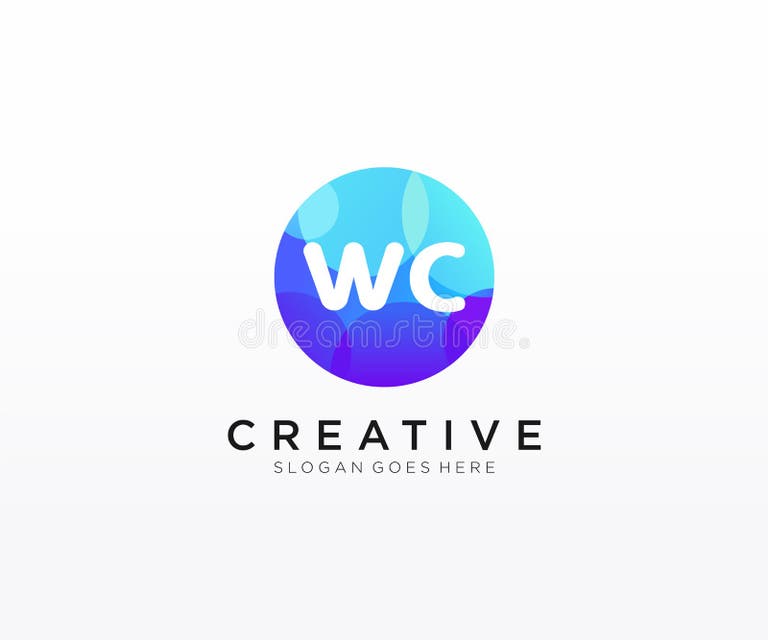 WC Initial Logo with Colorful Circle Template Vector Stock Vector ...