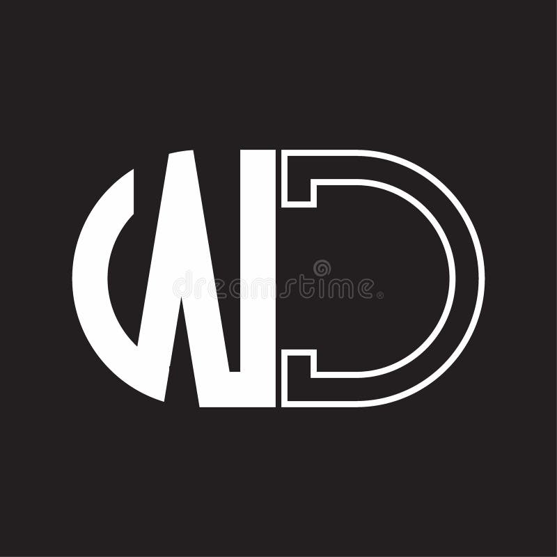 WC Letter Logo Monogram with Oval Shape Negative Space Design Template ...