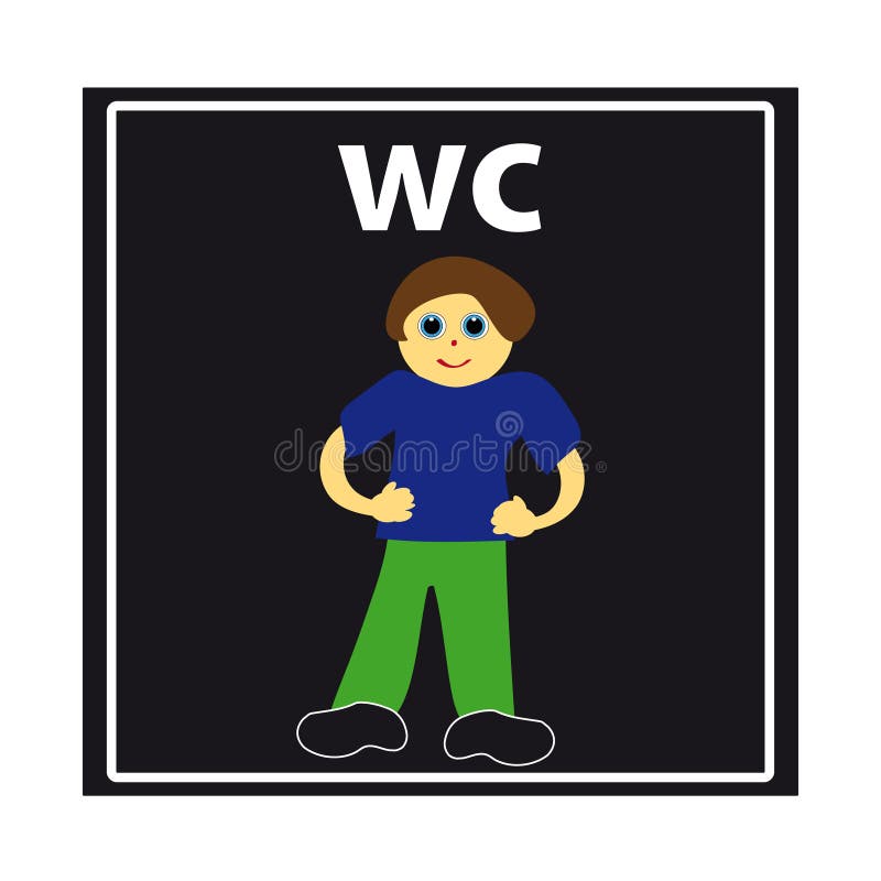 Wc Men- Symbol on Black Background. Stock Vector - Illustration of ...