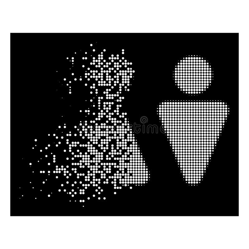 White Fragmented Dot Halftone Date And Time Icon Stock Vector