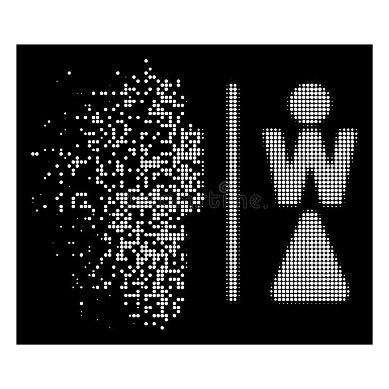 White Dust Pixel Halftone Wc Persons Icon Stock Vector Illustration