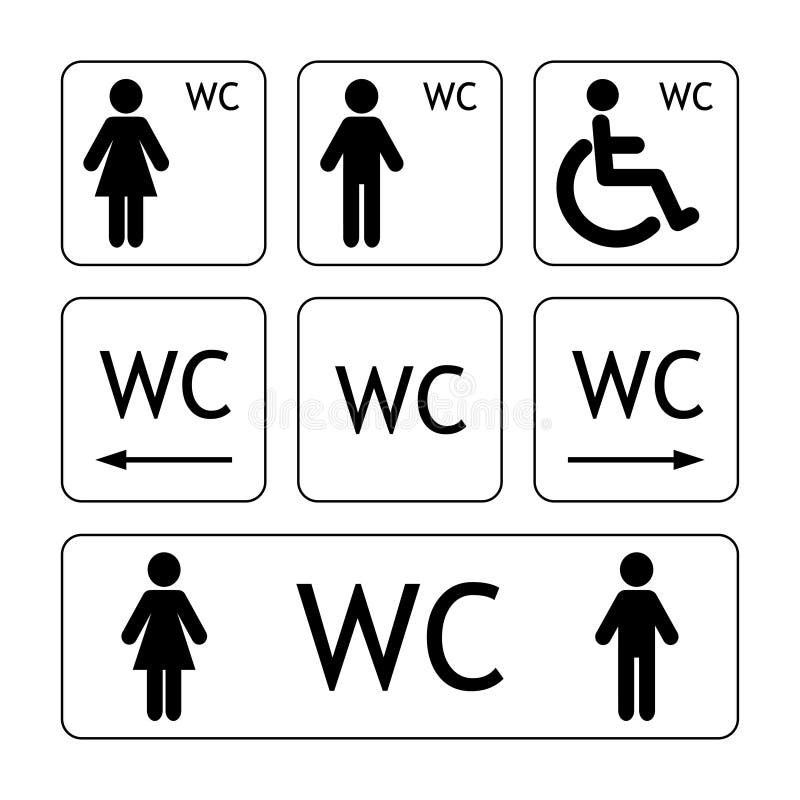 WC Sign for Restroom. WC Toilet Sign Stock Illustration - Illustration ...