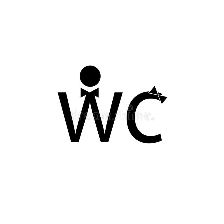 Wc text illustration stock illustration. Illustration of symbol - 250734505