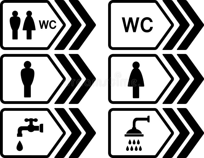 WC-wijzer met pijl vector illustratie. Illustration of informatie ... WC-wijzer met pijl vector illustratie. Illustration of informatie ...