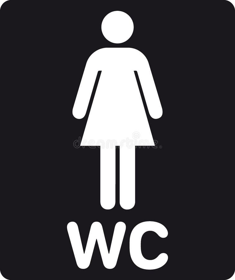 (WC Women Isolated Sign with Black Ground [Converted].eps Stock Vector ...
