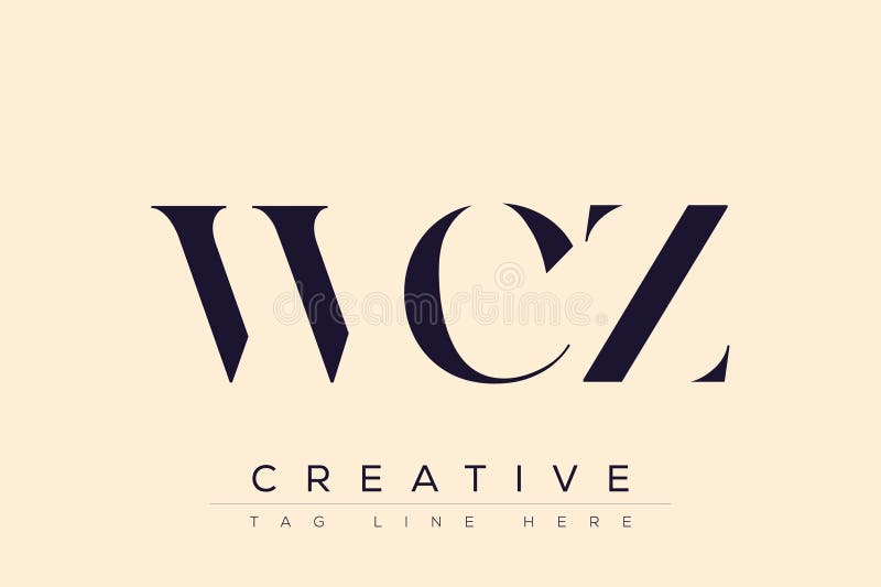 WCZ Abstract Letter Logo Design Stock Vector - Illustration of vector ...