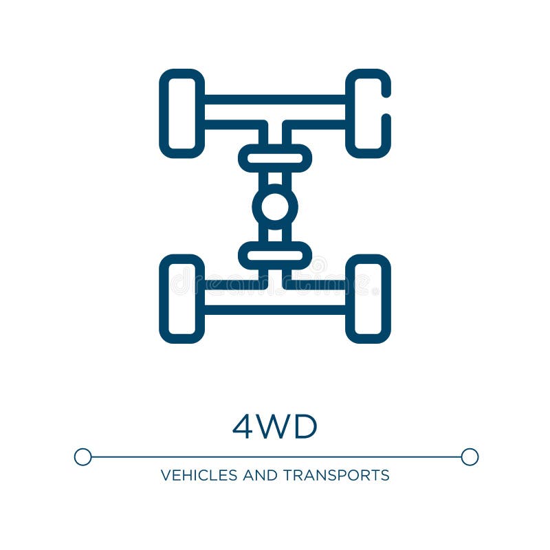 4wd Icon. Linear Vector Illustration from Transport Collection. Outline ...