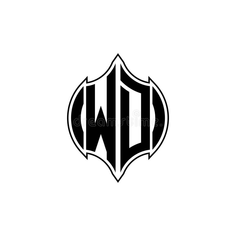 WD Logo Monogram Geometric Shield Shape Style Stock Vector ...