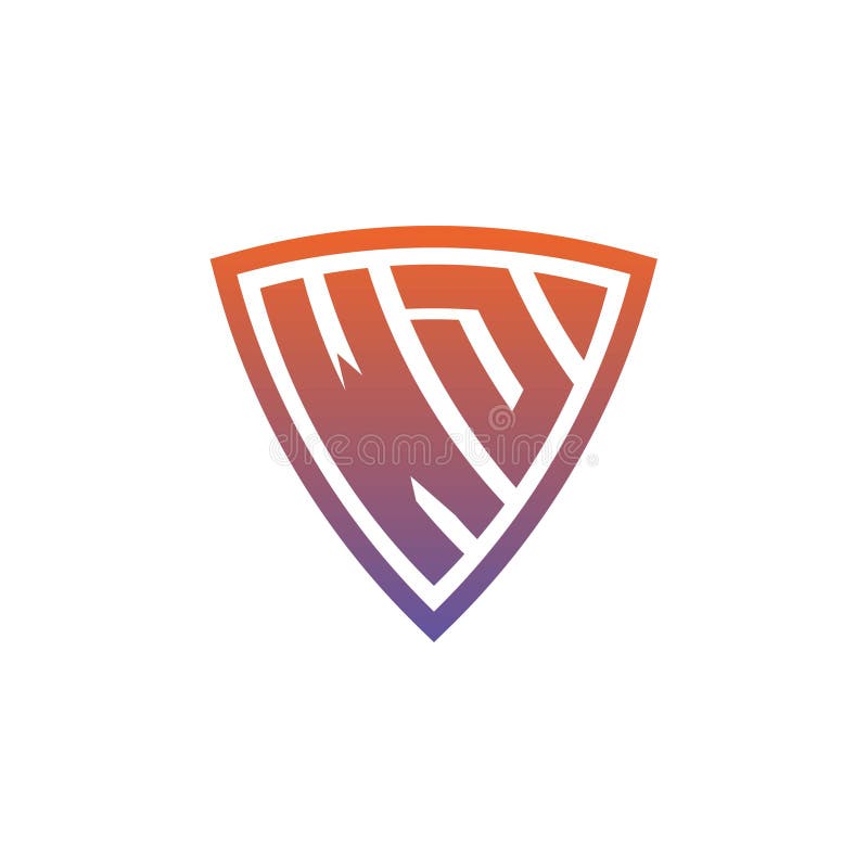 WD Logo Shield Monogram Gradient Style Design Stock Vector ...