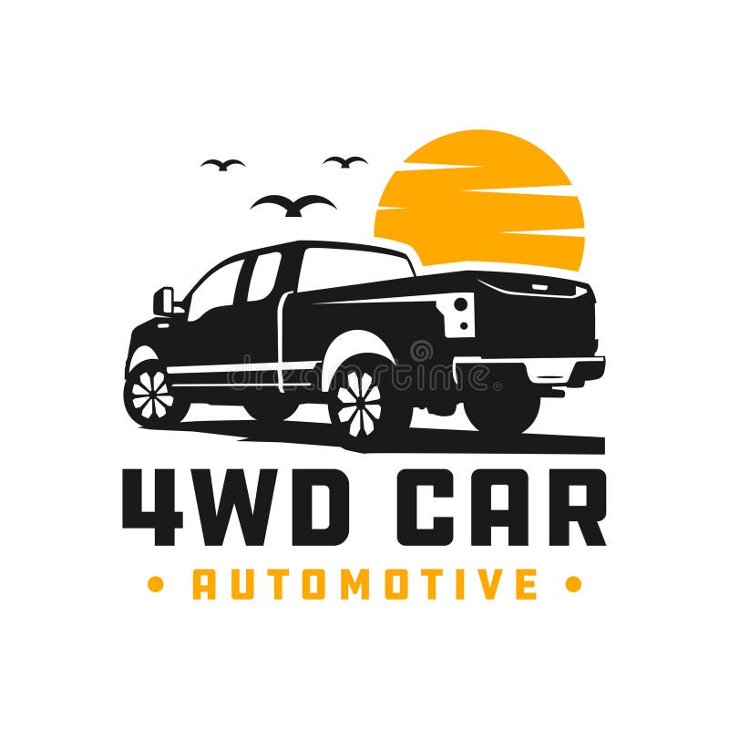 4wd pick up car logo stock illustration. Illustration of road - 177353212