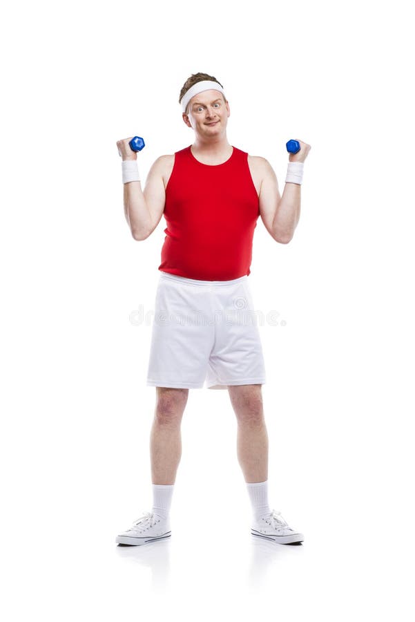 Weak body builder stock image. Image of geek, barbell - 49707973