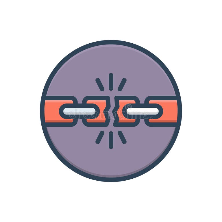 Color Illustration Icon for Weak, Chain and Link Stock Illustration ...