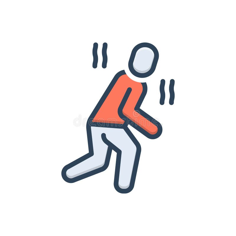 Color Illustration Icon for Weak, Fatigue and Feeble Stock Illustration ...