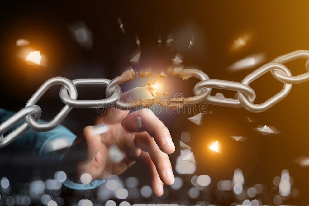 Weak Link of a Broken Chain Exploding - 3d Render Stock Photo - Image ...