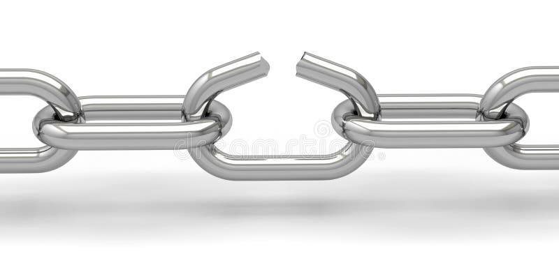 Weak chain link. stock illustration. Illustration of cracked - 23641310