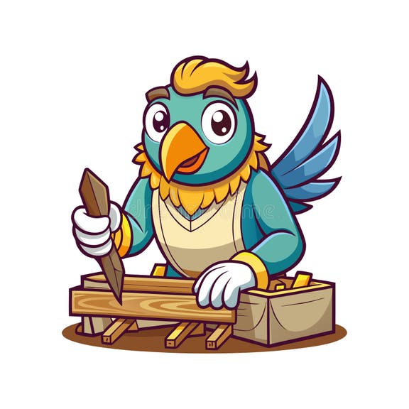 Weak Parrot in Woodworking stock vector. Illustration of woodworking ...