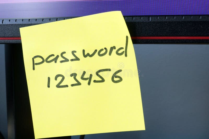 Weak Password Concept. Password 123456 on a Stick. Stock Photo - Image ...