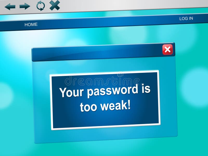 Weak Password Webpage Shows Online Vulnerability and Internet Threat ...