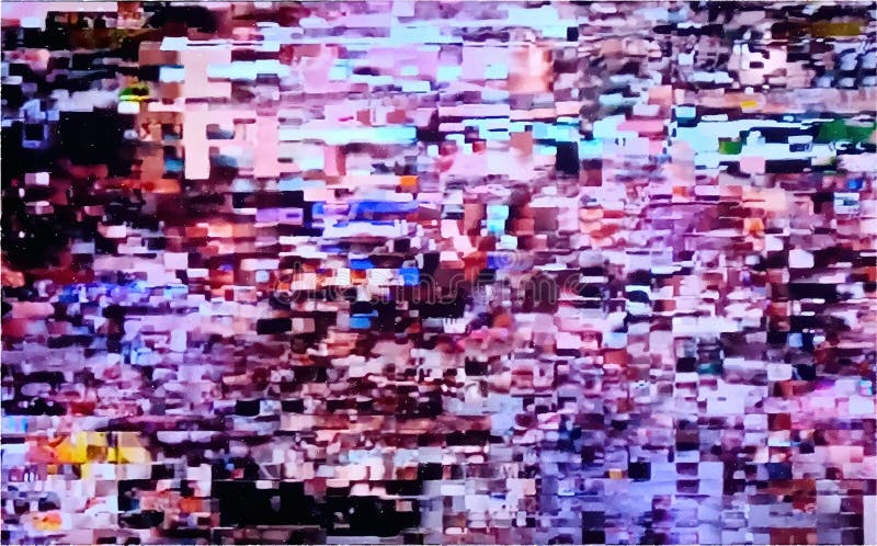 Weak Signal on Screen with Digital Interference. TV No Signal Stock ...