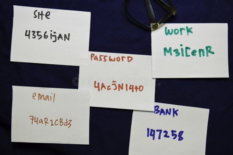 Weak and Strong Password on Sticky Notes Isolated on Table Background ...