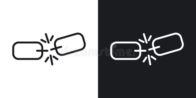 Weak Thin Line Vector Icon Set Stock Illustration - Illustration of ...