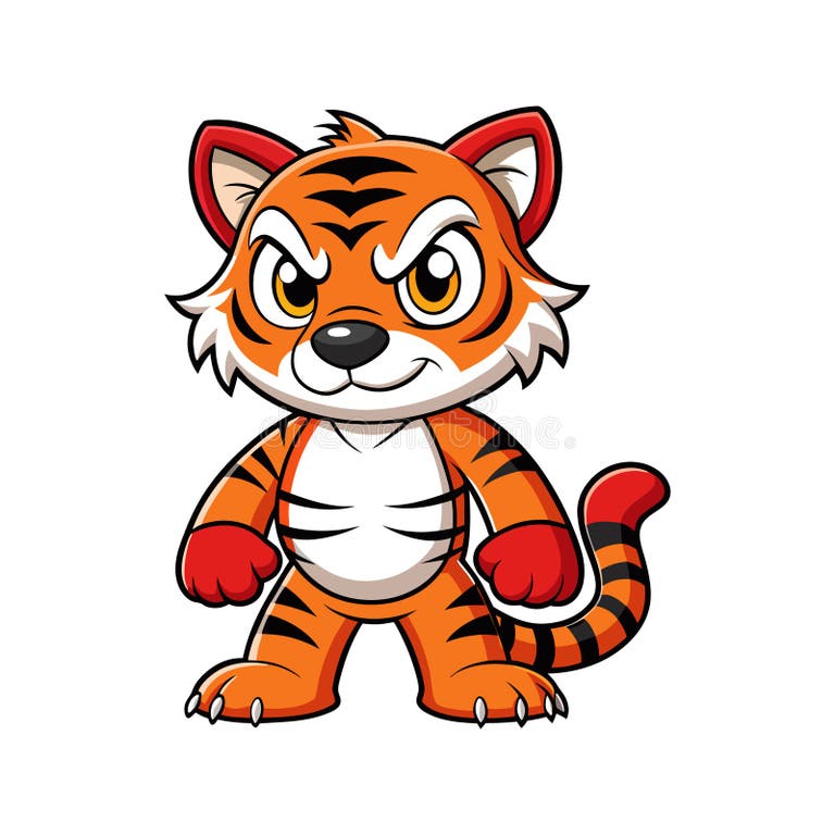 Weak Tiger Cub in Comic Drawing Stock Vector - Illustration of ...