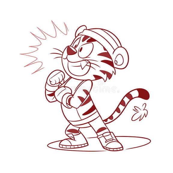 Weak Tiger Cub in Comic Drawing Stock Illustration - Illustration of ...