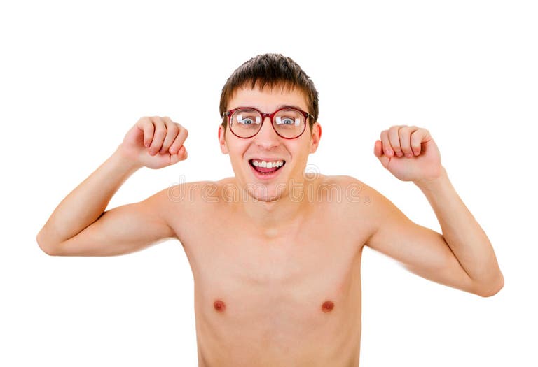 Weak Young Man stock photo. Image of flexing, cute, person - 86361162