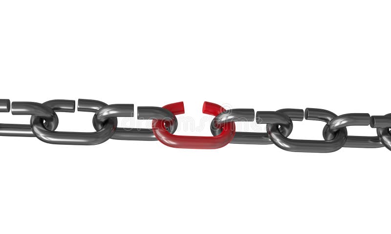 Weakest link in chain stock illustration. Illustration of physical ...