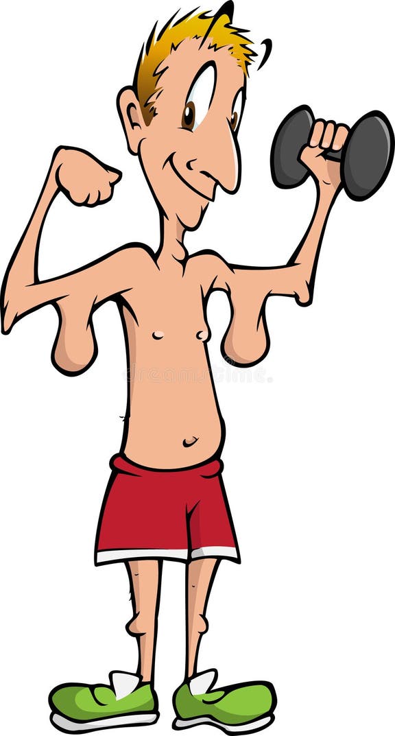 Weakling ilustração do vetor. Ilustração de magro, cartoon - 62859673