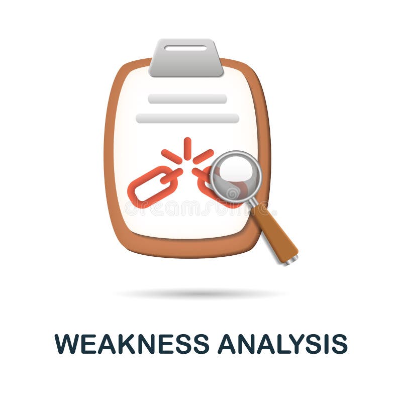 Weakness Analysis Icon. 3d Illustration from Corporate Development ...