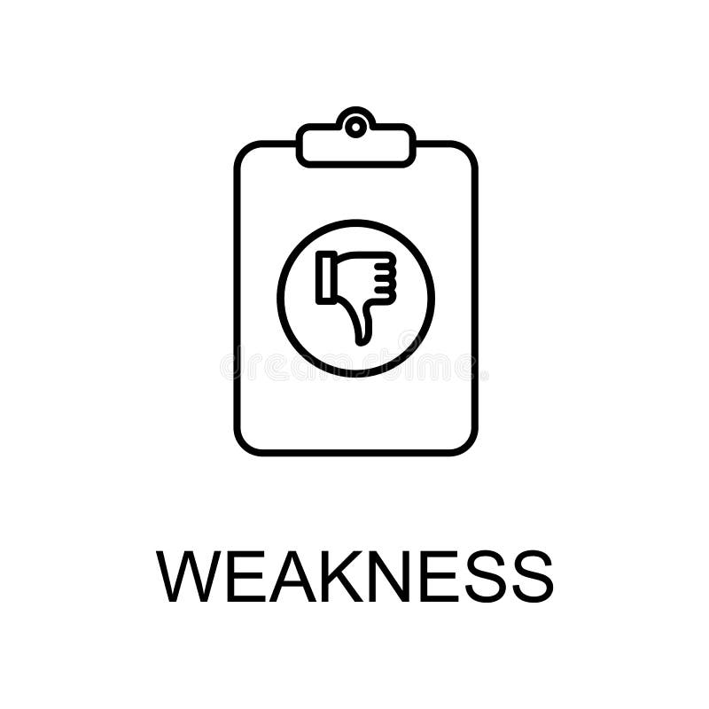Weakness Line Icon Concept. Weakness Vector Linear Illustration, Symbol ... Weakness Line Icon Concept. Weakness Vector Linear Illustration, Symbol ...
