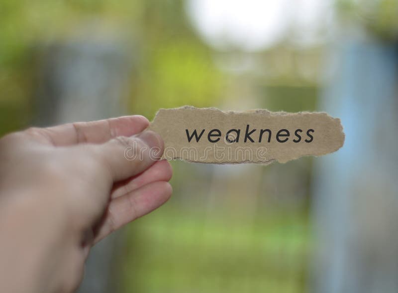 Weakness Text on Brown Torn Paper - Motivational Concept Stock Photo ...