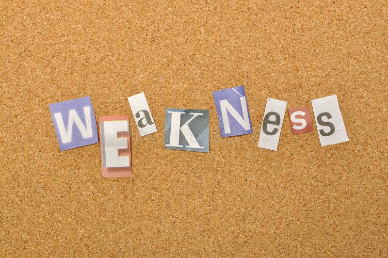 Weakness Word Made from Newspaper Letter Stock Photo - Image of paper ...