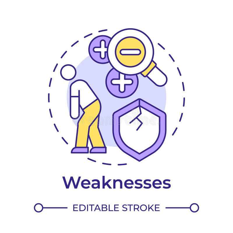 Weaknesses Multi Color Concept Icon Stock Vector - Illustration of ...