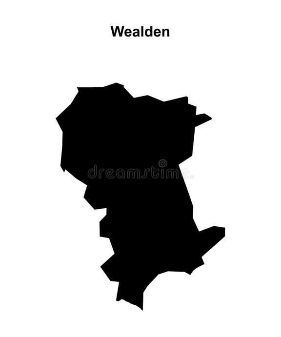Wealden outline map stock vector. Illustration of boundaries - 371647618