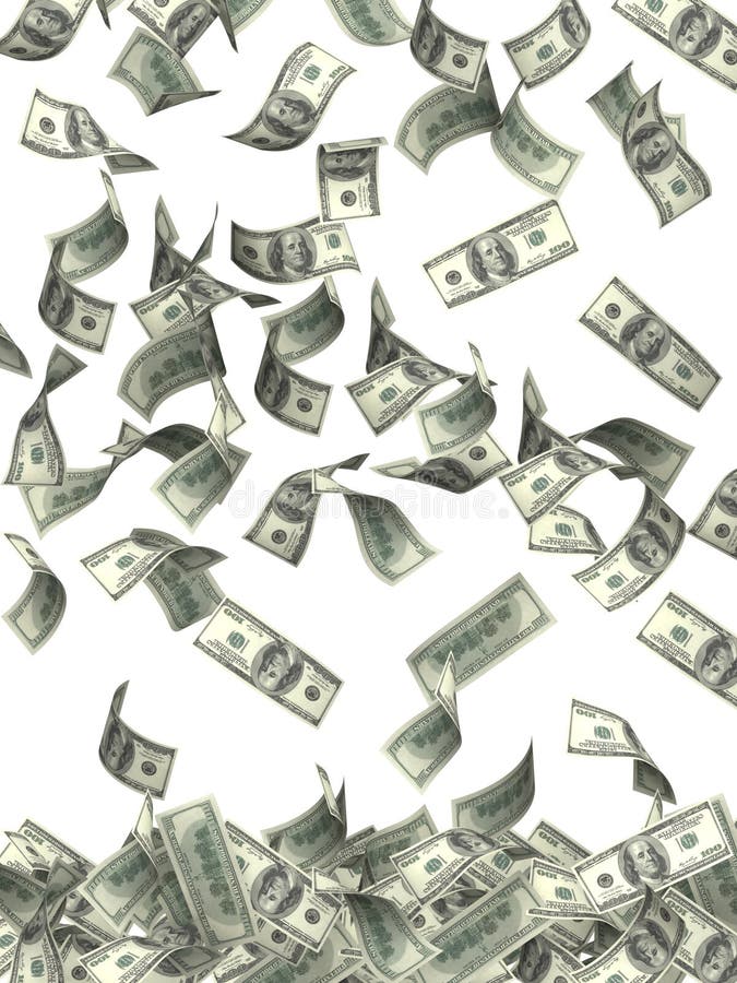 Falling Banknotes. Wealth Money Denominations Rain, Falling Dollar ...