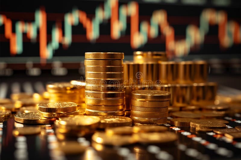 Wealth Accumulation Gold Stack on a Dynamic Stock Market Graph Stock ...