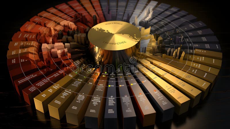 Wealth Distribution Charts on a Financial Report Stock Illustration ...