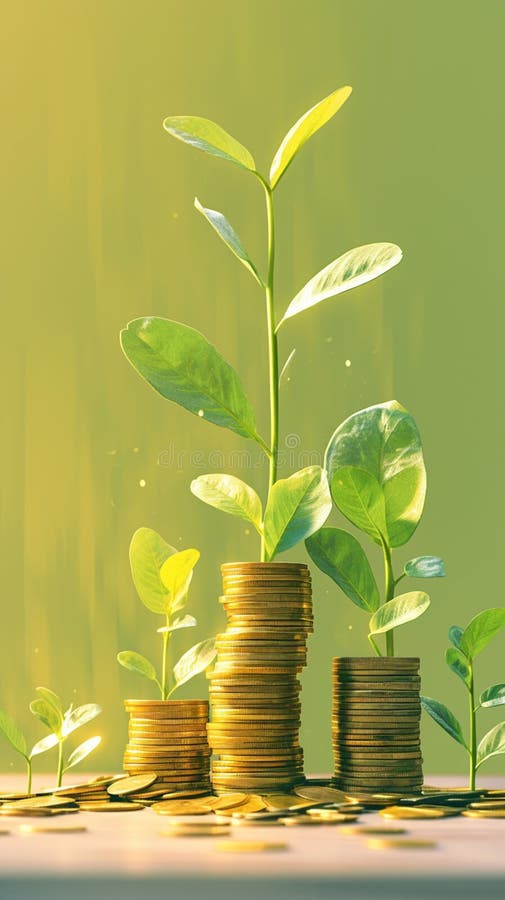 Wealth Evolution Money Coin Stack Grows, Illustrating Finance and ...