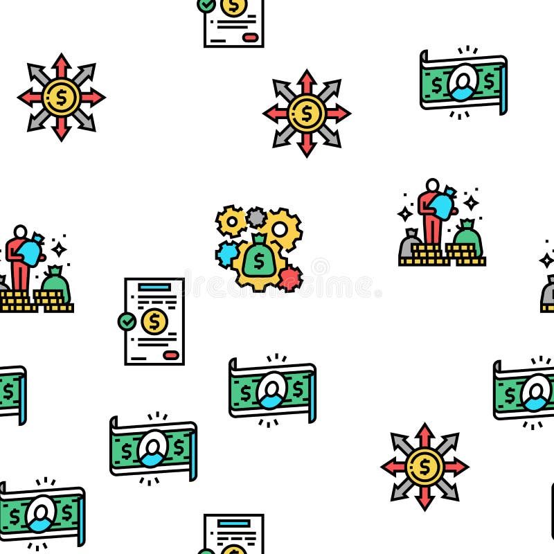 Wealth Finance Capital Vector Seamless Pattern Stock Vector ...