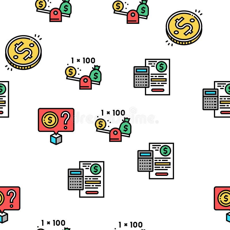 Wealth Finance Capital Vector Seamless Pattern Stock Vector ...